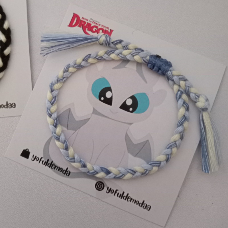 Jual Gelang Tali Dragon Series Toothless & Light Fury / Gelang tali ...