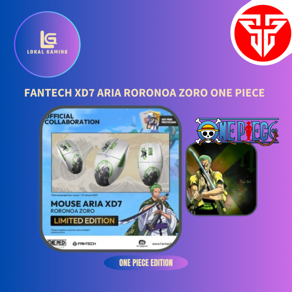Jual Fantech XD7 / XD-7 Aria Roronoa Zoro One Piece Mouse Wireless Gaming | Shopee Indonesia