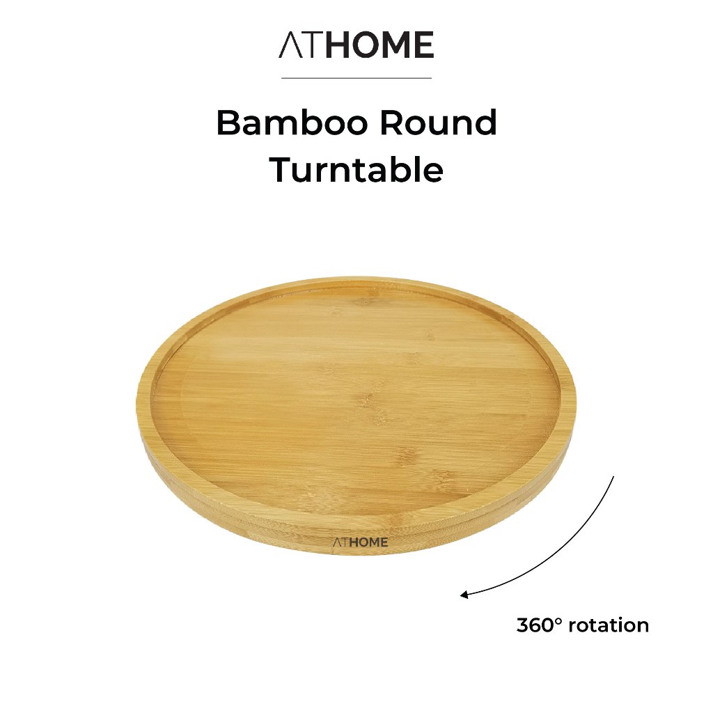 Jual ATHOME Bamboo Round Turntable / Rak Bambu Putar / Lazy Susan ...