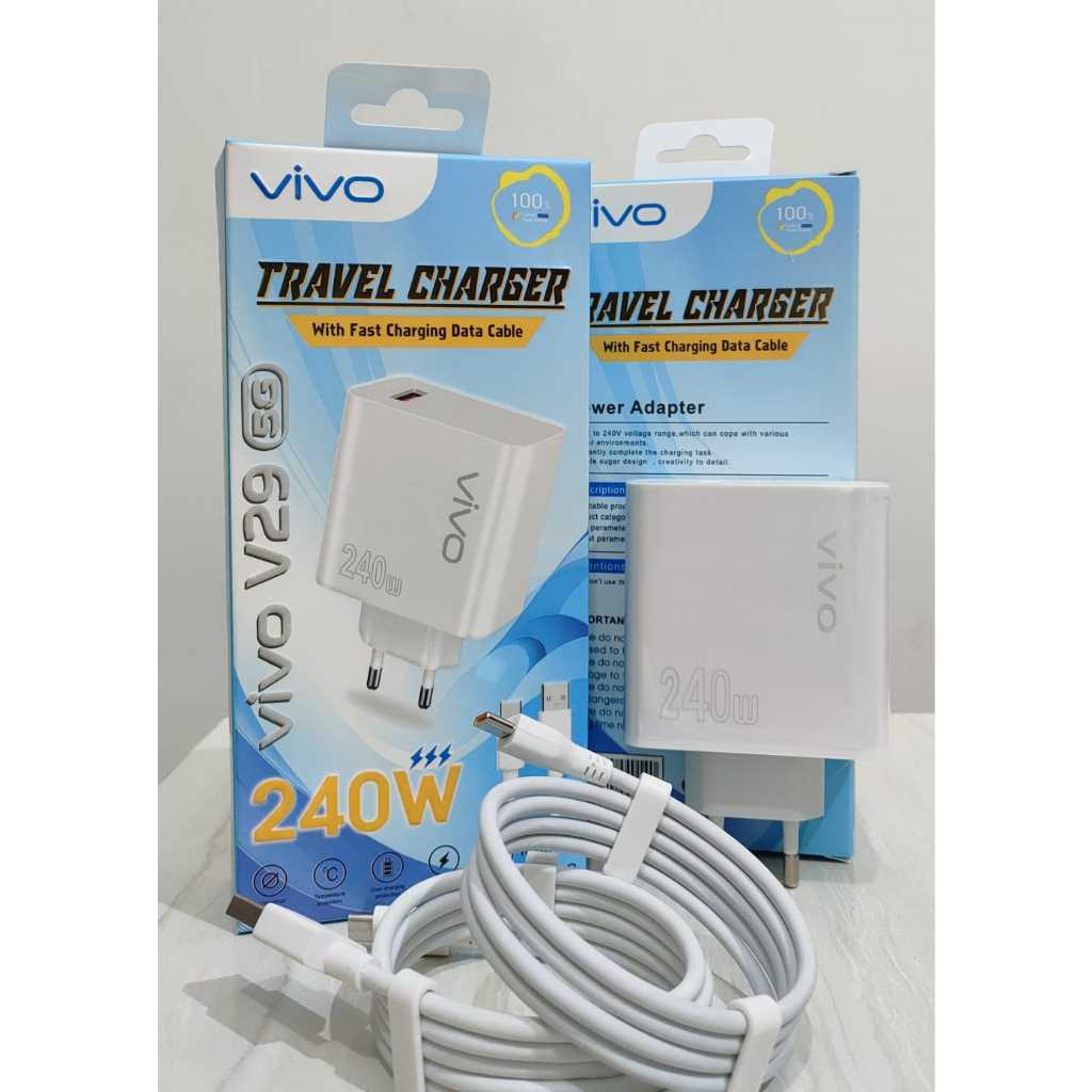 Jual Charger Vivo V29 5G 240w USB Type C dan Micro Charger Vivo V29 5G ...