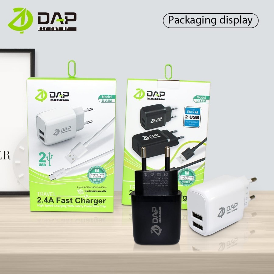 Jual DAP Charger D-A2M Kabel Micro/D-A2T Kabel Type-C/D-A2L Kabel ...