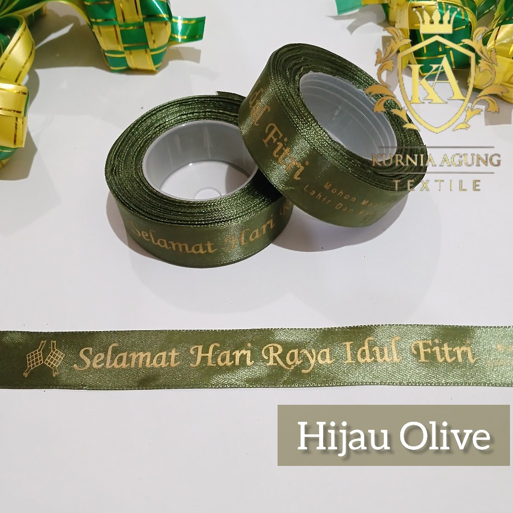 Jual Pita Satin Idul Fitri 2.5cm / 1inch meteran Pita Kado Parsel ...