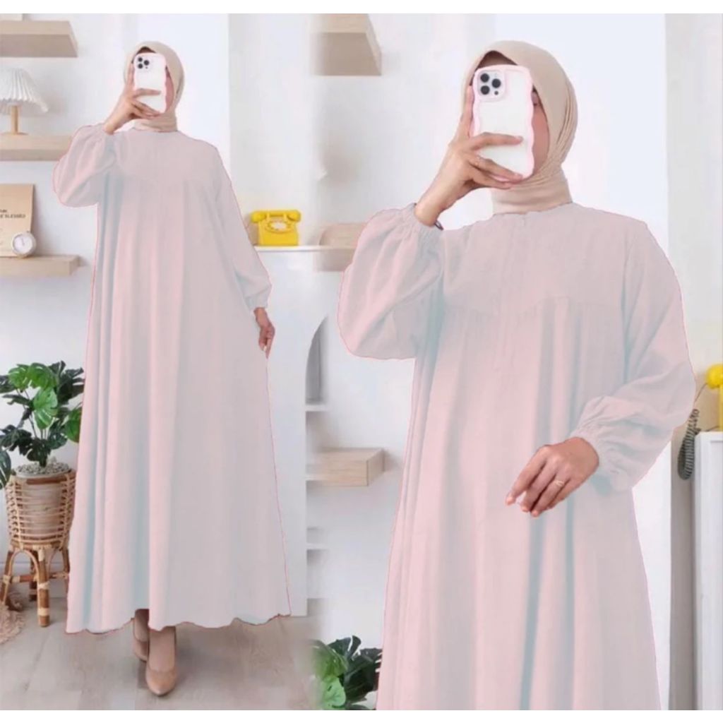 Jual Others Maryam Maxi Dress Baju Gamis Wanita Terbaru Bahan Crinkle ...