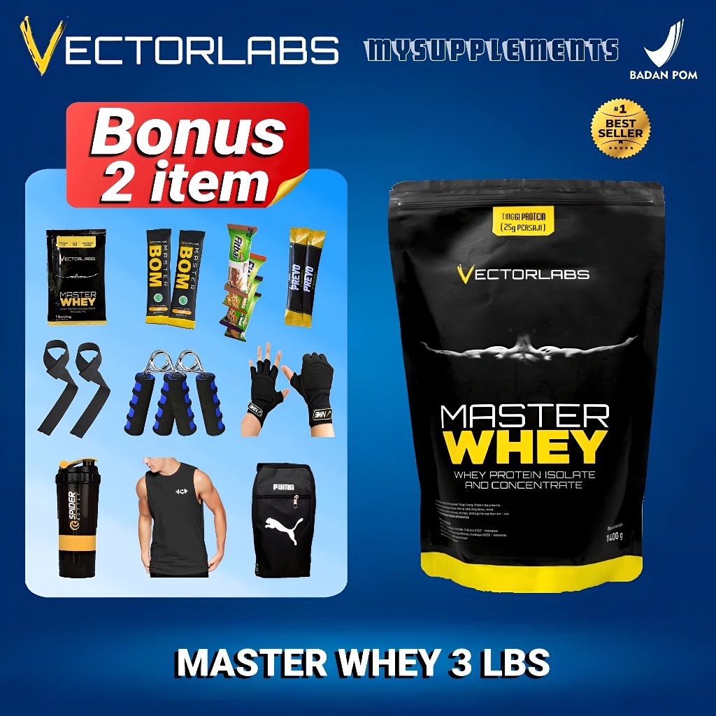 Jual Vectorlabs Master Whey 3 lbs Susu Whey Protein Isolate Concentrate ...