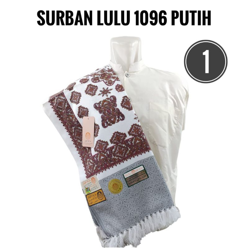 Jual Surban Panjang Print Lulu 1096 Putih Ecer Grosir | Shopee Indonesia