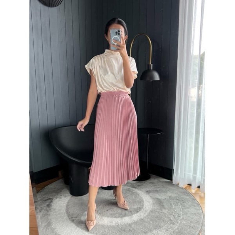 Jual Rok Plisket Midi / Rok 7/8 / Plisket Premium / Pleated Skirt / Rok Plisket Tanggung ...