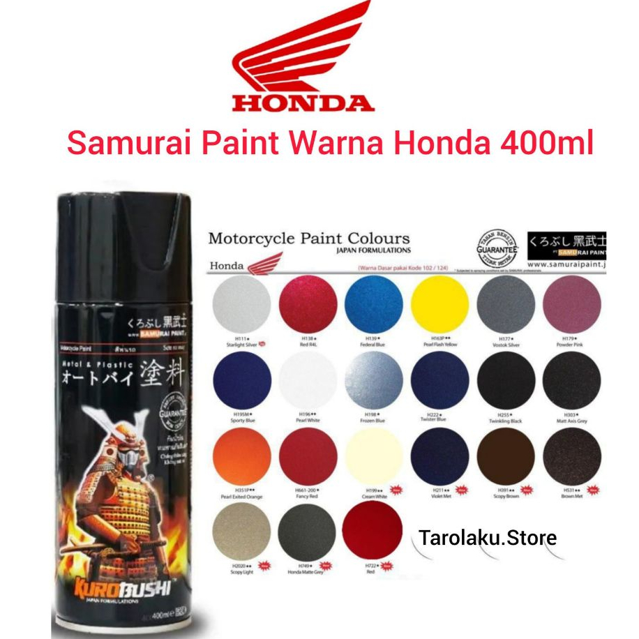 Jual Pilox Pilok Samurai Paint Warna Honda Starlight Silver Red R4L ...