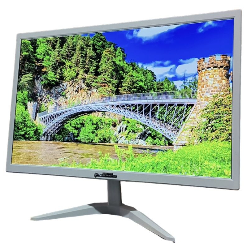 Jual Monitor Led 22 inc Putih Baru Garansi 1 Tahun | Shopee Indonesia