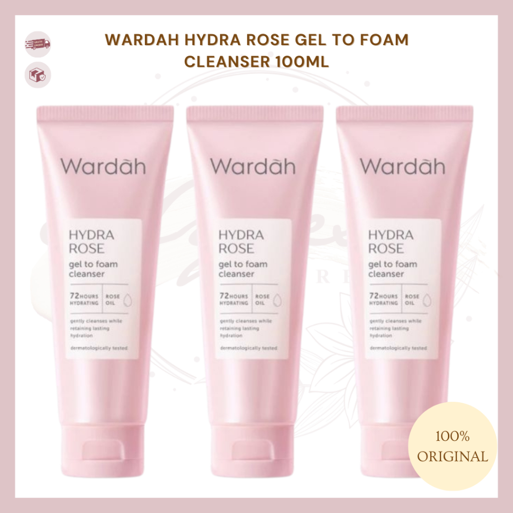 Jual Wardah Hydra Rose Gel to Foam Cleanser 100ML Wardah Facial Wash ...