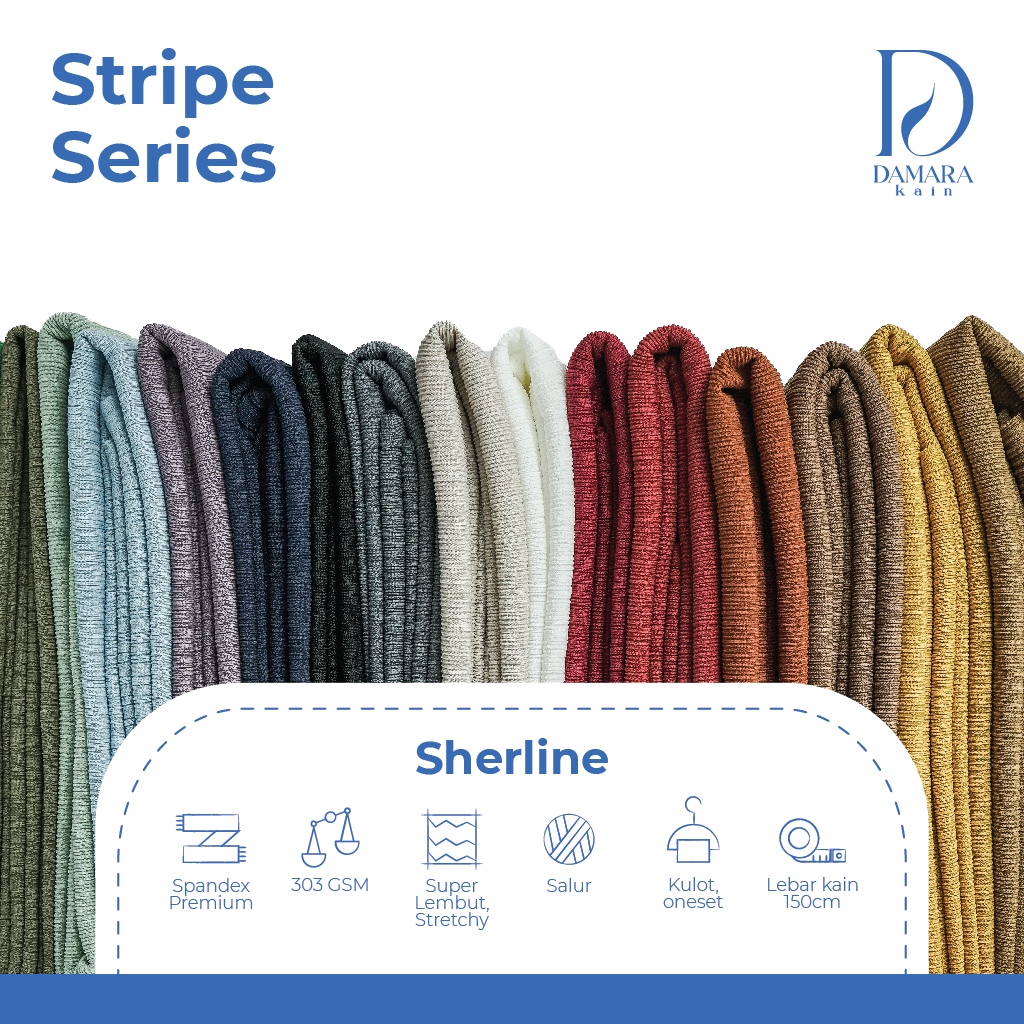 Jual Kain Poly Stretch Sherline Stripes | Shopee Indonesia