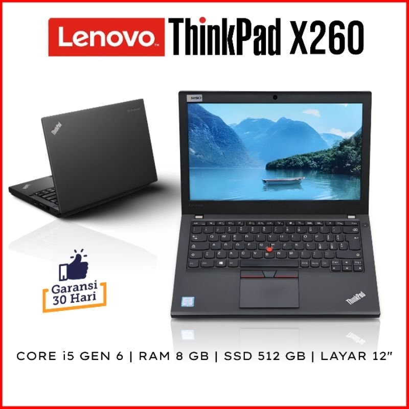Jual Laptop Lenovo Thinkpad X260 Intel Core i5-6300U RAM 8GB SSD 256GB ...