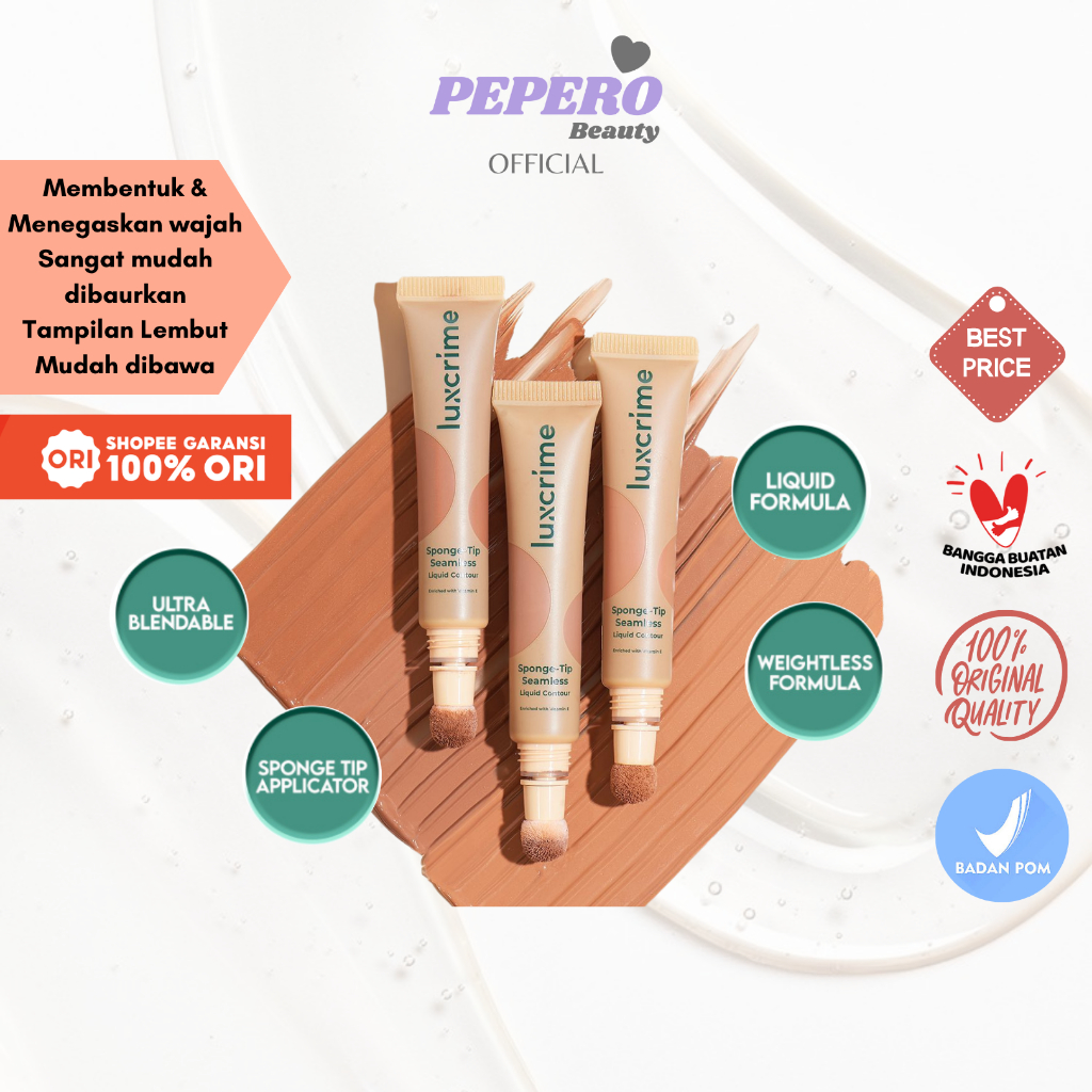 Jual LUXCRIME Sponge -Tip Seamless Liquid Contour | Shopee Indonesia