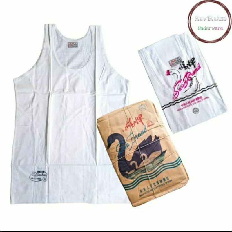 Jual Singlet Pria Swan Brand katun Putih polos | Shopee Indonesia