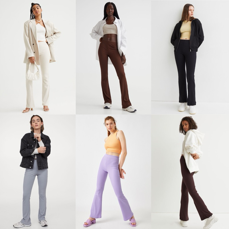 Jual HnM Ribbed Flare Pants | Shopee Indonesia