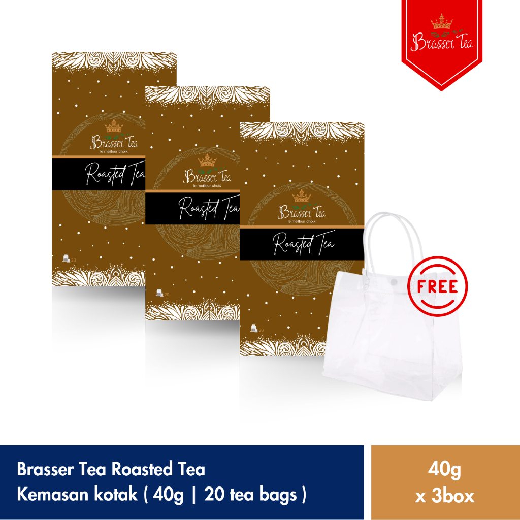 Jual [ BUNDLING Free Bag ] Roasted Tea Kemasan Kotak (3x40gr) | Shopee ...