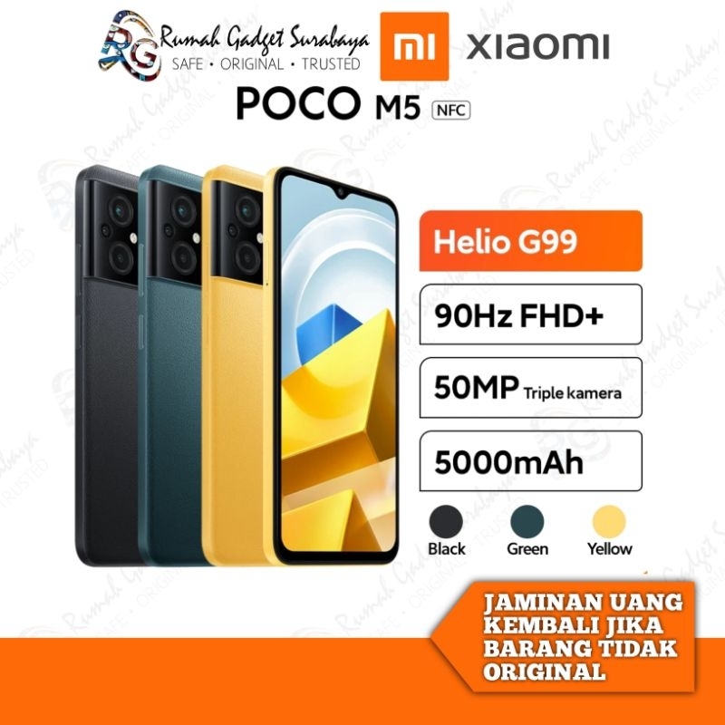 Jual Xiaomi POCO M5 (4/64GB) | (4/128GB) Helio G99 50MP AI Triple ...