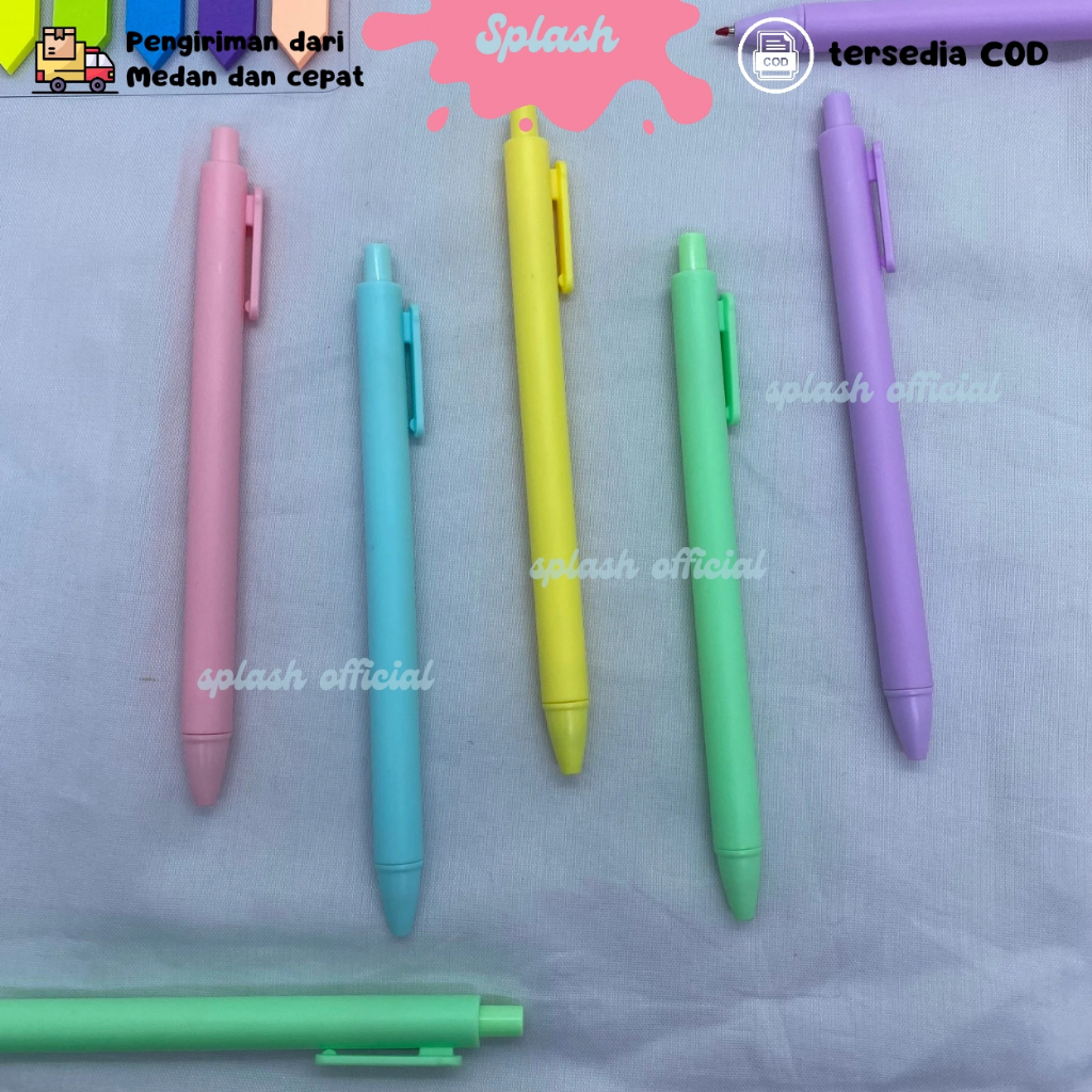 Jual Pulpen Gel Pastel Yellow Kuning Mekanik 0,5 mm Gel Pen Warna Warni ...