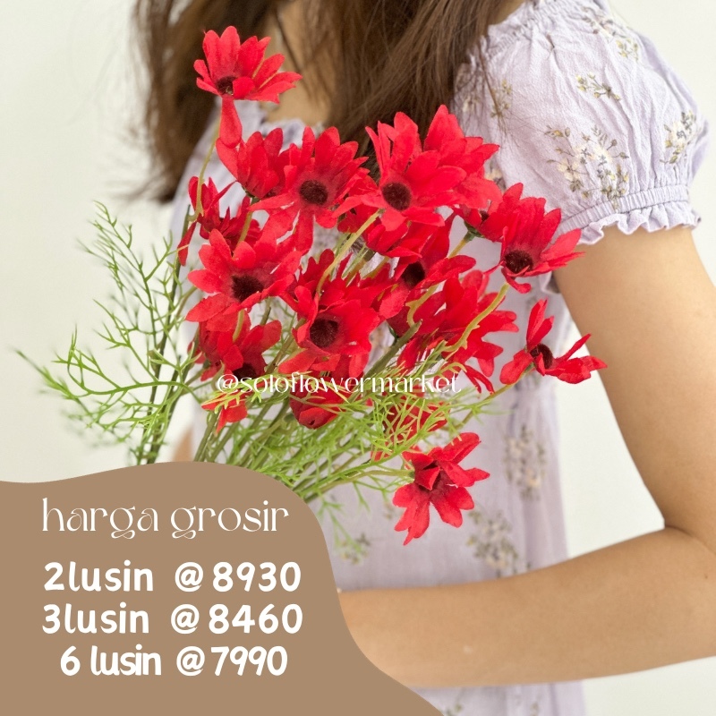 Jual 5 KUNTUM SINGLE DAISY SPRAY KRISAN ARTIFICIAL 55CM ASTER DESI PLASTIK CHRYSANTHEMUM ...