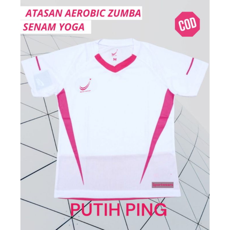 Jual Baju olahraga cewe atasan jersey joging senam aerobic | Shopee ...
