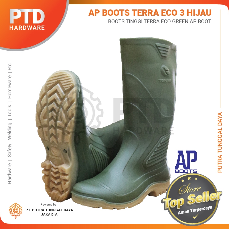 Jual Sepatu AP Boots Terra Eco 3 Tinggi Karet Proyek Rubber Hijau ...
