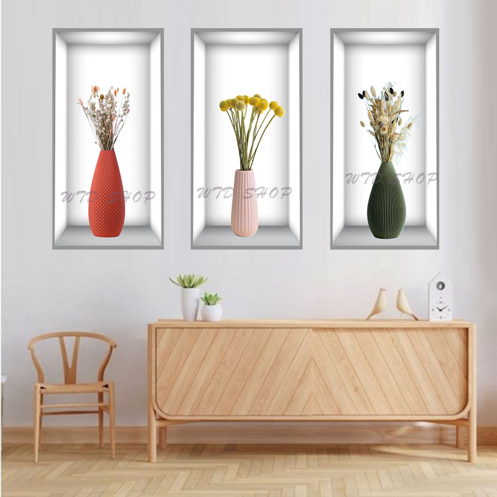 Jual Walldecor Hiasan Dinding Efek 3d Frame Vas Bunga | Shopee Indonesia