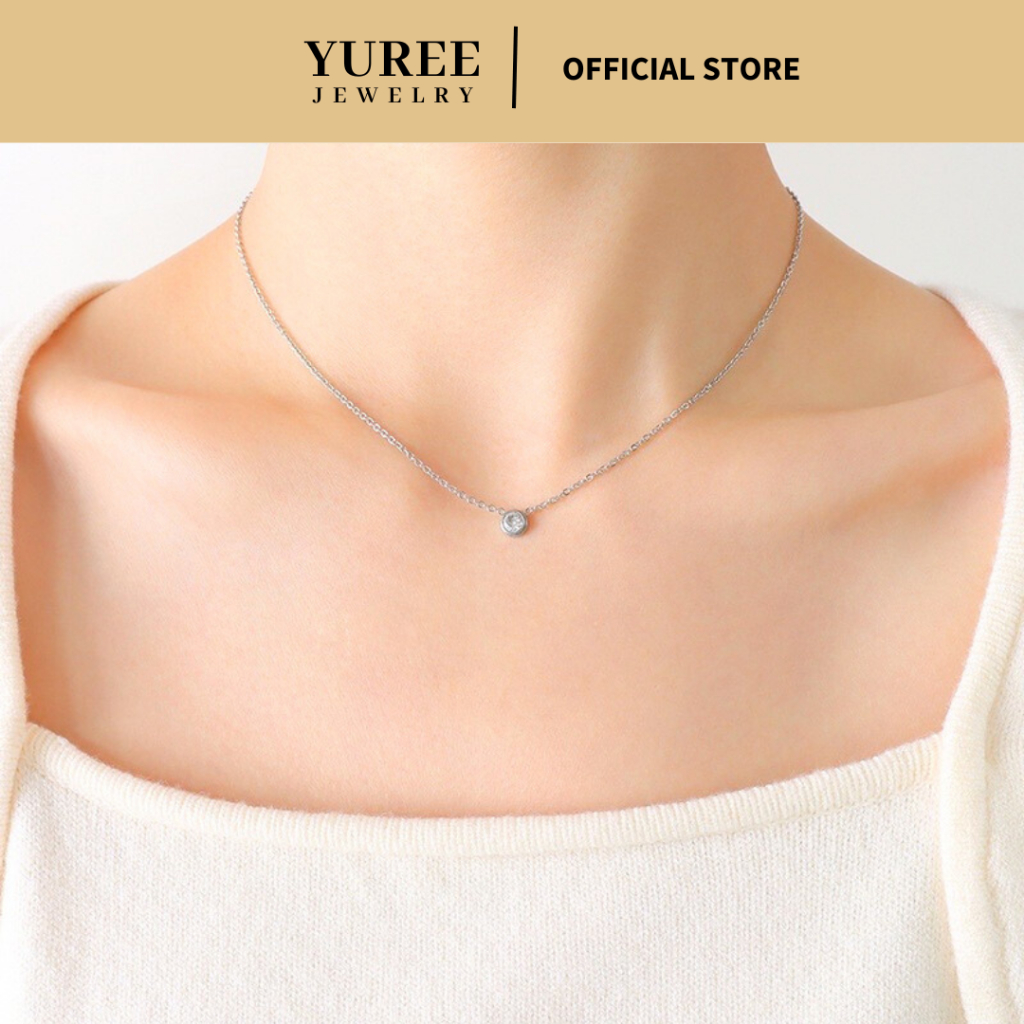 Jual YUREE • Jessica Necklace • Perhiasan Kalung Mata Satu Titanium • Kalung Nagita Gigi ...