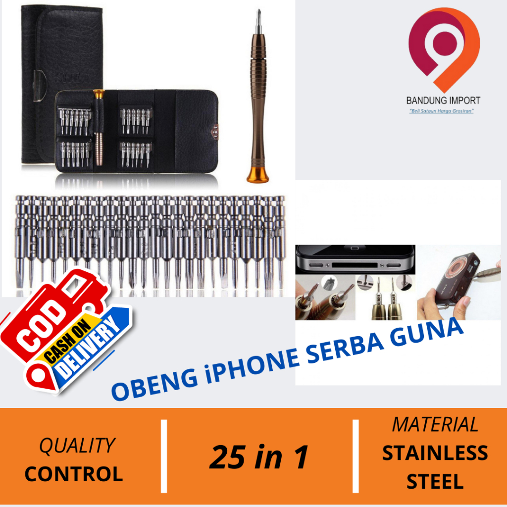 Jual Obeng Reparasi Torx Set 25 in 1 iPhone 4/5/6/6 Plus | Shopee Indonesia