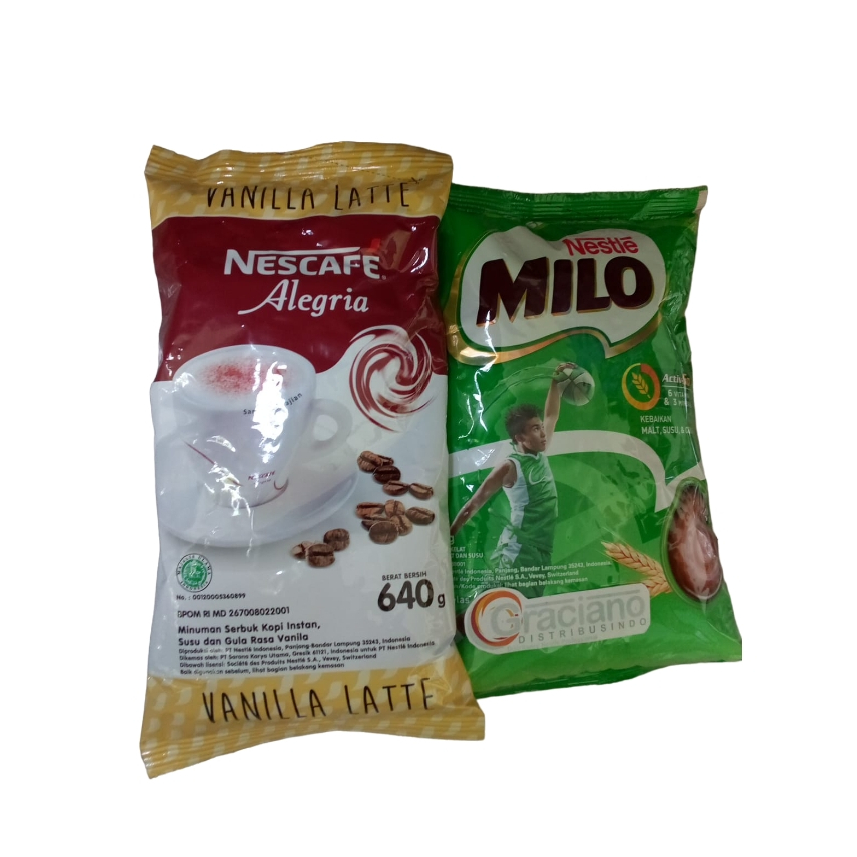 Jual Nescafe Vanilla Latte 640gr + Milo Complete Mix 960gr activ go ...
