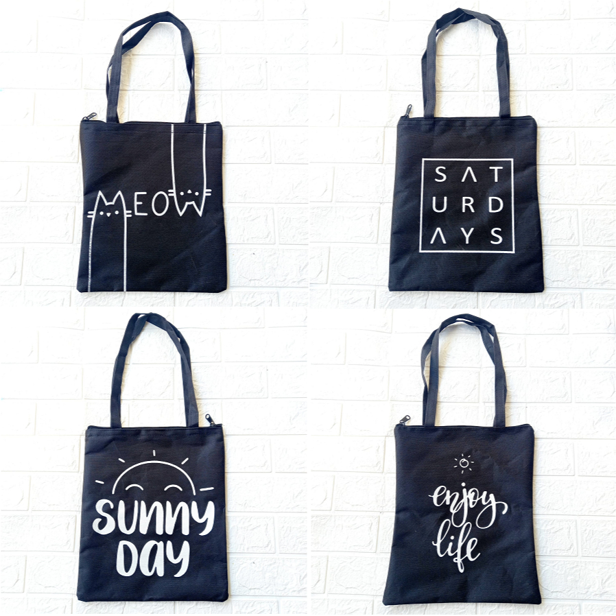 Jual Totebag Tas Tote Bag Zipper Tas Wanita Serbaguna | Shopee Indonesia