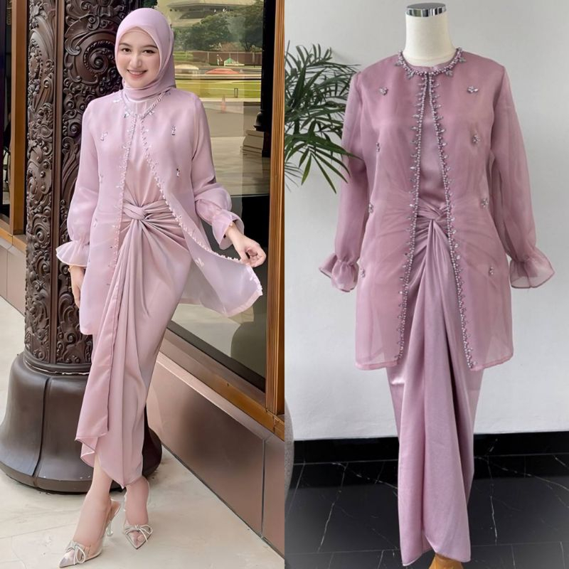 Jual ONE SET JEMMA ORGANZA TERMURAH READY JUMBO SETELAN KONDANGAN WANITA KEKINIAN GAUN PESTA ...