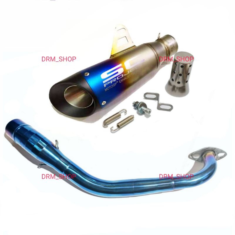 Jual KNALPOT RACING IMPORT SC PROJECT HALFBLUE FULLSISTEM HEADER BLUE ...
