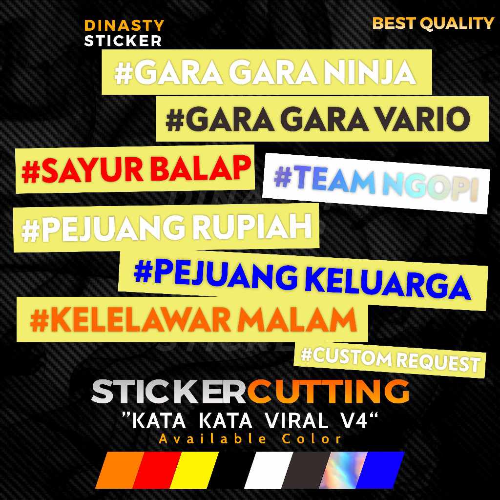 Jual STICKER STIKER CUTTING KATA KATA VIRAL V4 GARA GARA NINJA GARA ... Jual STICKER STIKER CUTTING KATA KATA VIRAL V4 GARA GARA NINJA GARA ...