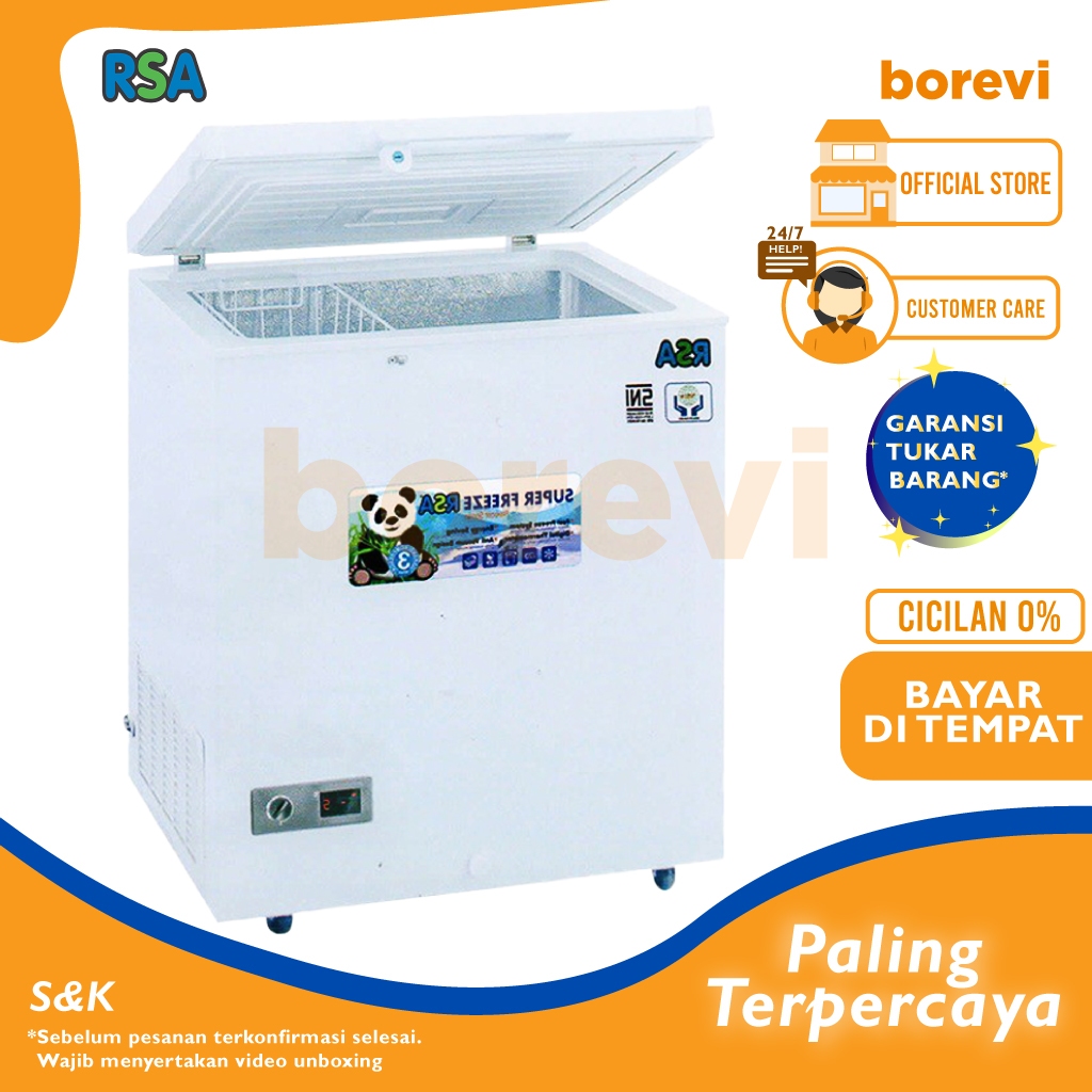 Jual Rsa Cf 160 Chest Freezer Box 144 Liter Lemari Pembeku Putih Kotak ...