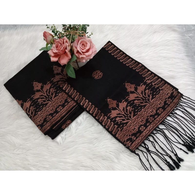 Jual Songket silungkang warna hitam tembaga | Shopee Indonesia