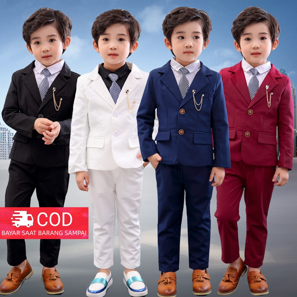 Jual Setelan Jas Blazer Anak Laki-laki 2 Buah Pakaian Formal Jaket ...