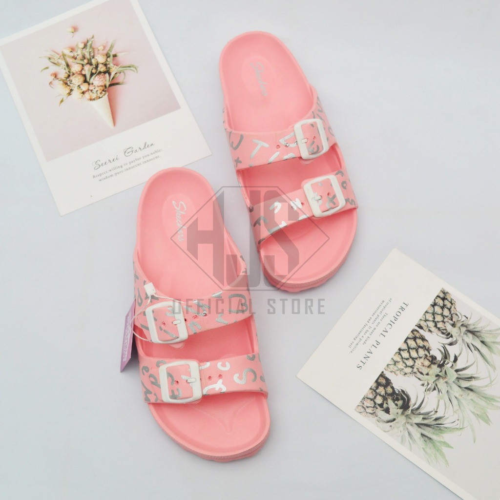 Jual Sandal Wanita Selop Skecher Sendal Cewek Strap Anti Slip Sandal ...