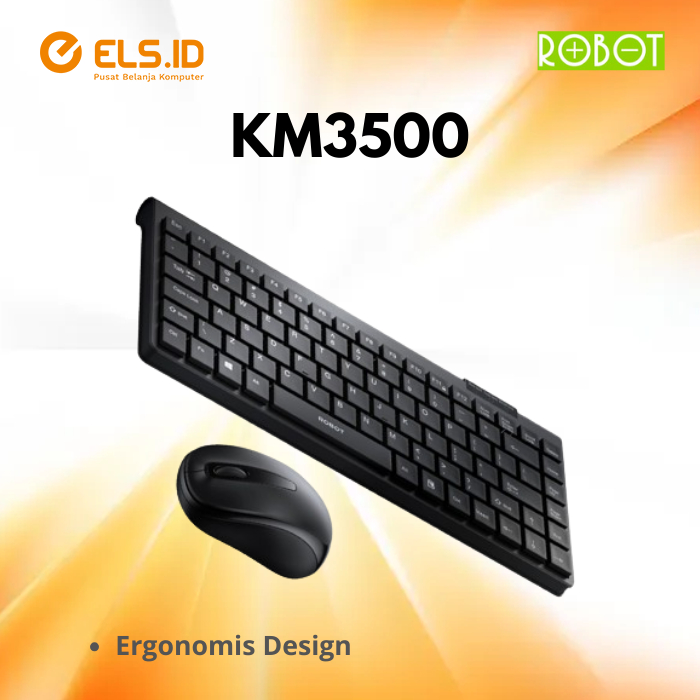 Jual Keyboard Mouse Bundle Wireless Robot KM3500 | Shopee Indonesia