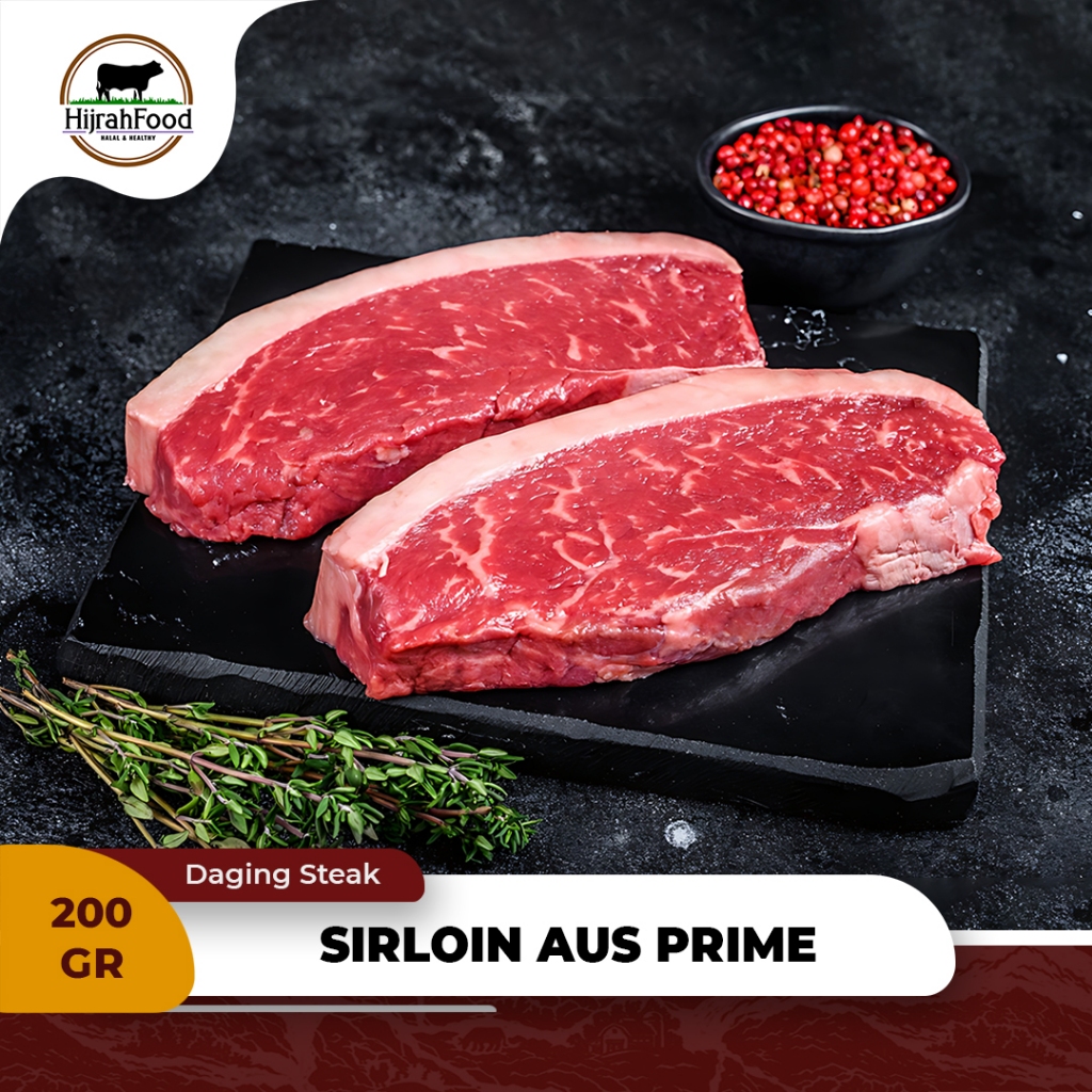 Jual Hijrahfood Beef Steak Sirloin AUS Grade Prime Daging Steak Sapi ...