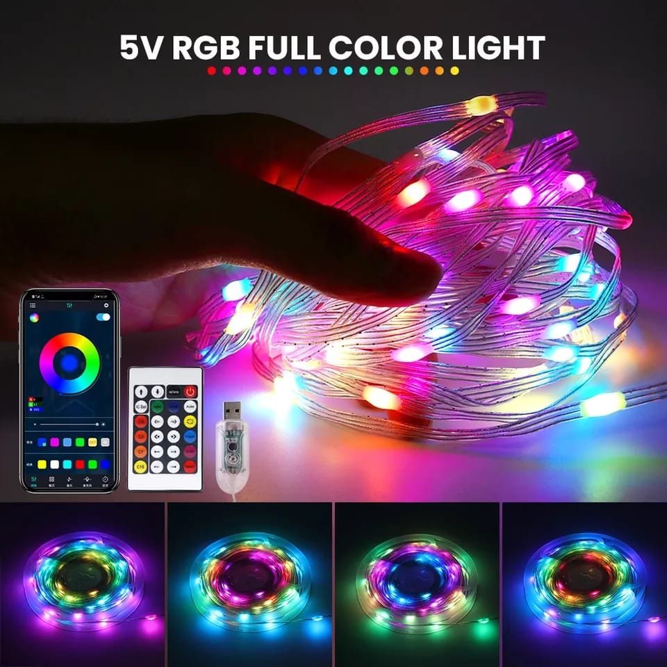Jual Lampu LED string running RGB 10M full sensor suara tahan air/bisa ...