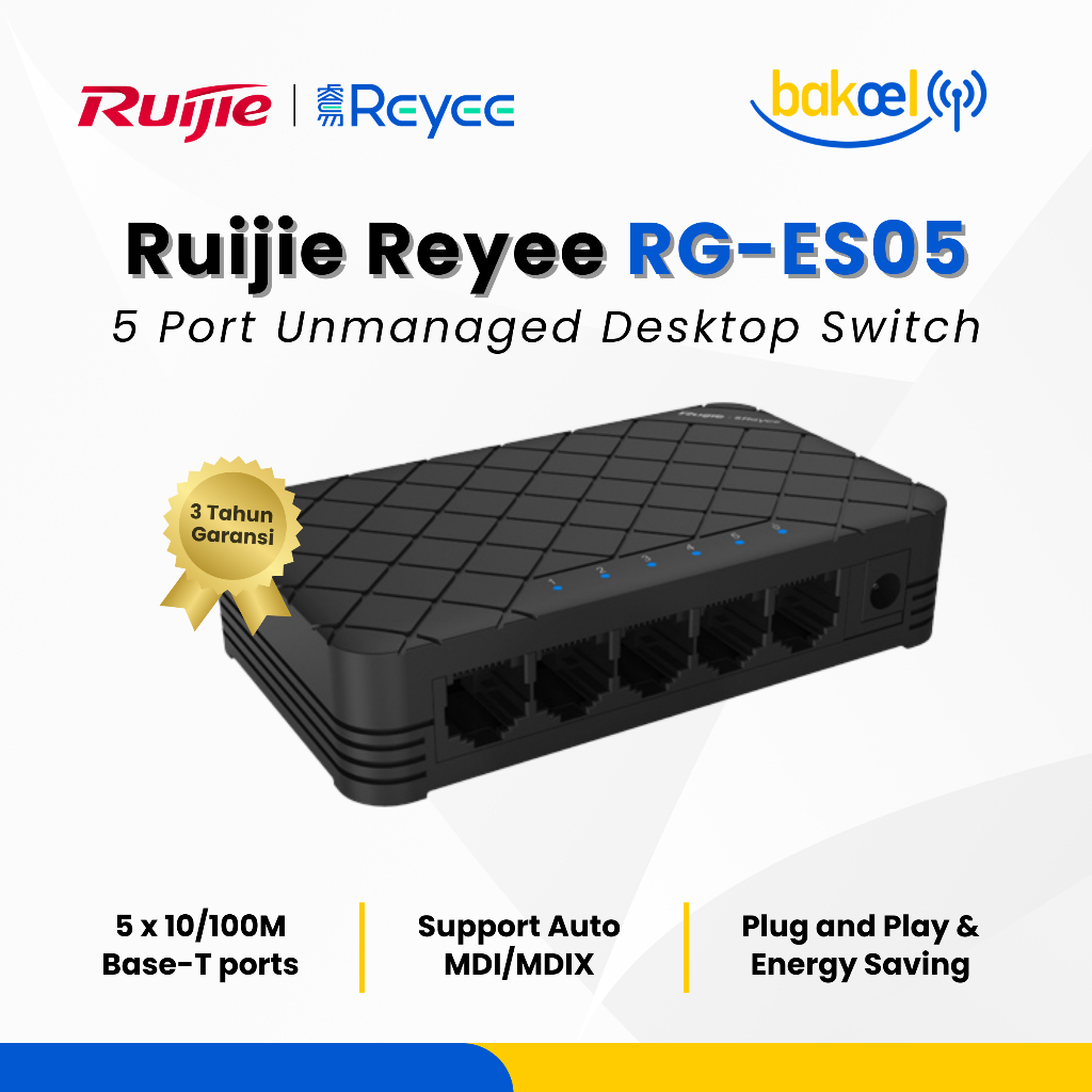 Jual Ruijie Reyee RG-ES05 | 5 Port Unmanaged Desktop Switch | Shopee ...