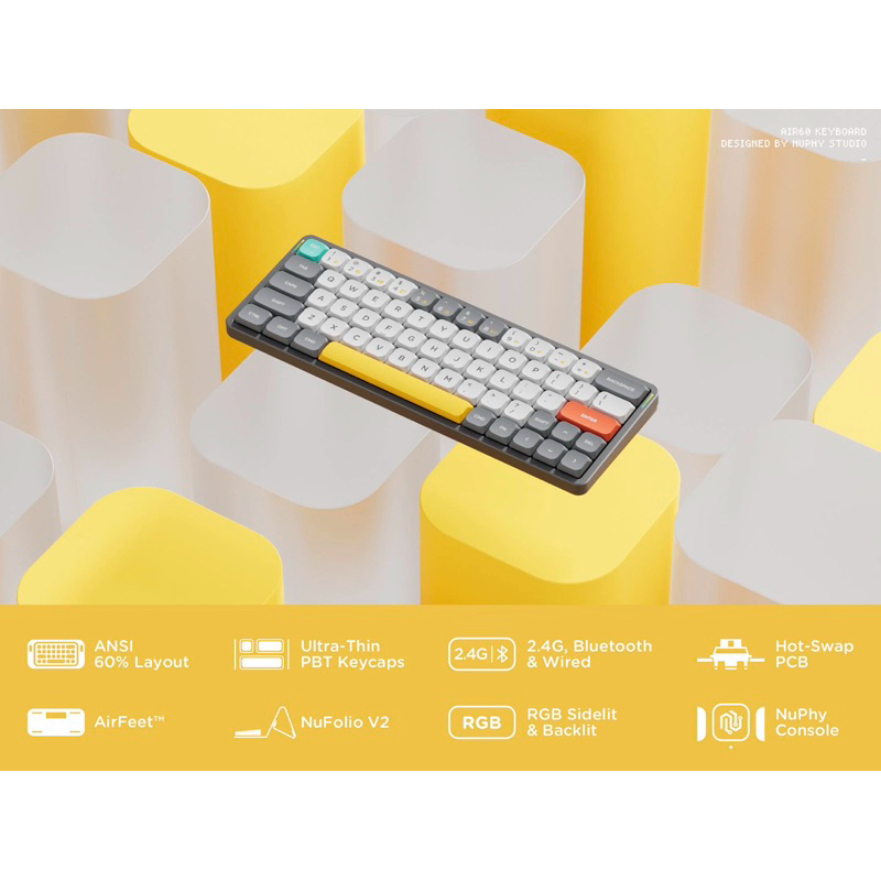 Jual NuPhy Air60 Wireless Mechanical Keyboard | Shopee Indonesia