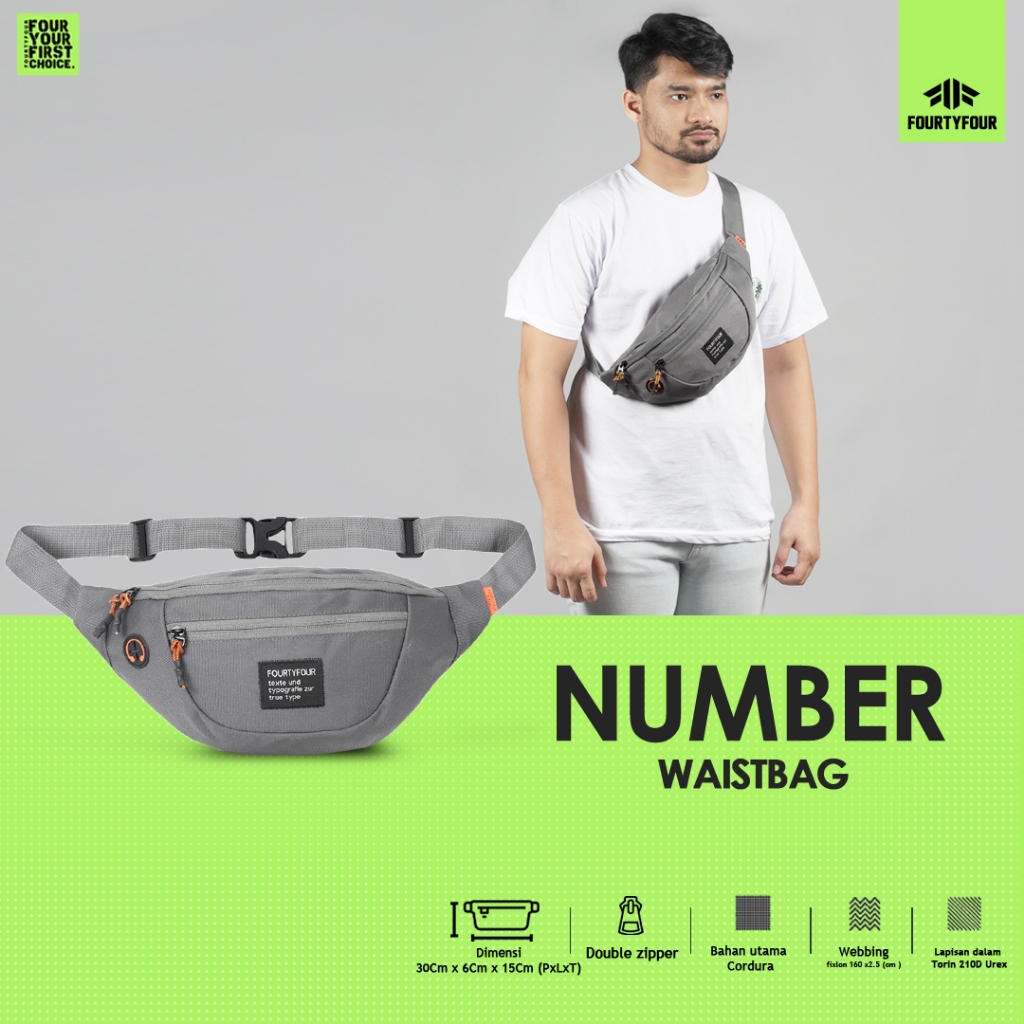Jual FOURTYFOUR Number Tas Waistbag Pria - Tas Selempang Pria | Shopee ...