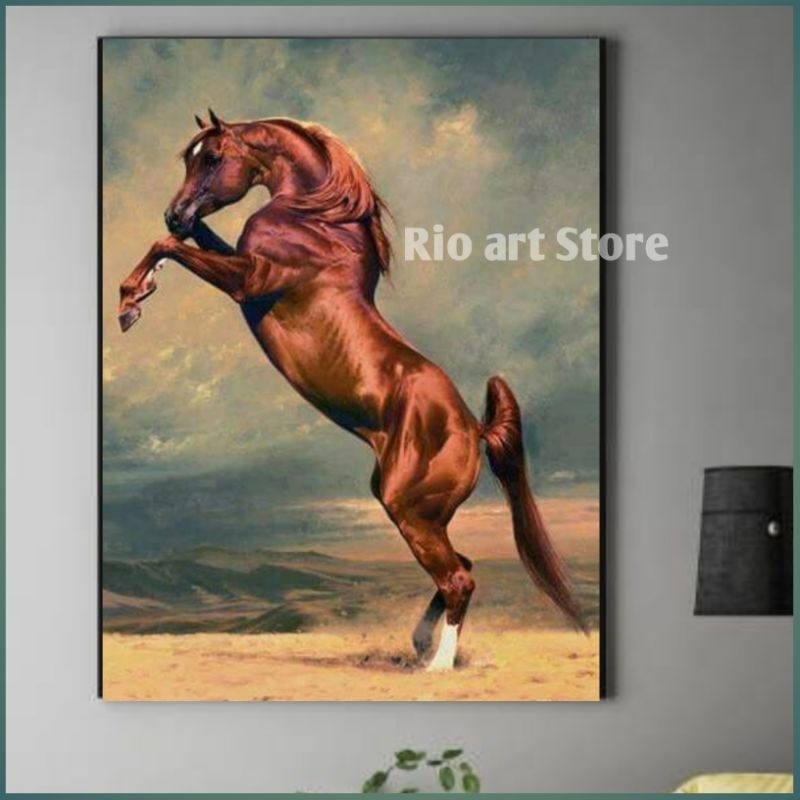 Jual Hiasan dinding poster lukisan kuda keren untuk walldekor atau ...