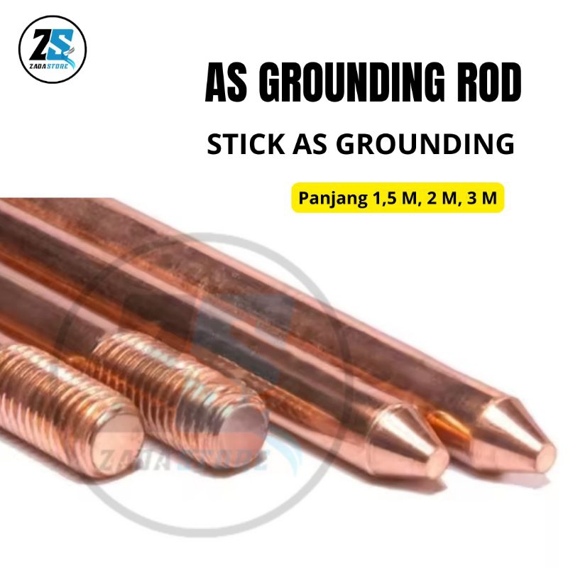 Jual Stick As Besi Grounding Rod 5/8 Stik Tiang Arde Bonded Rod 1,5 ...