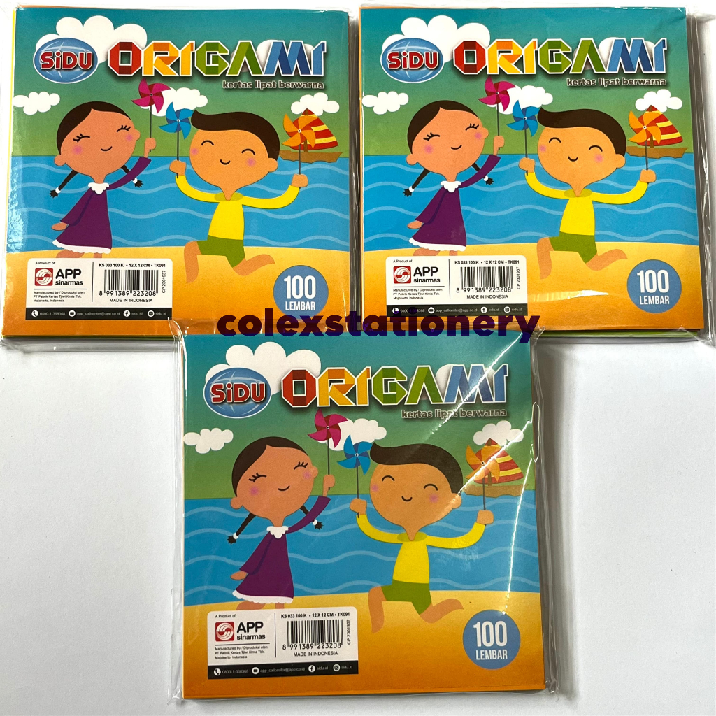 Jual Kertas Lipat Warna / Origami Sidu Ukuran Kecil 12x12 Isi 100 ...