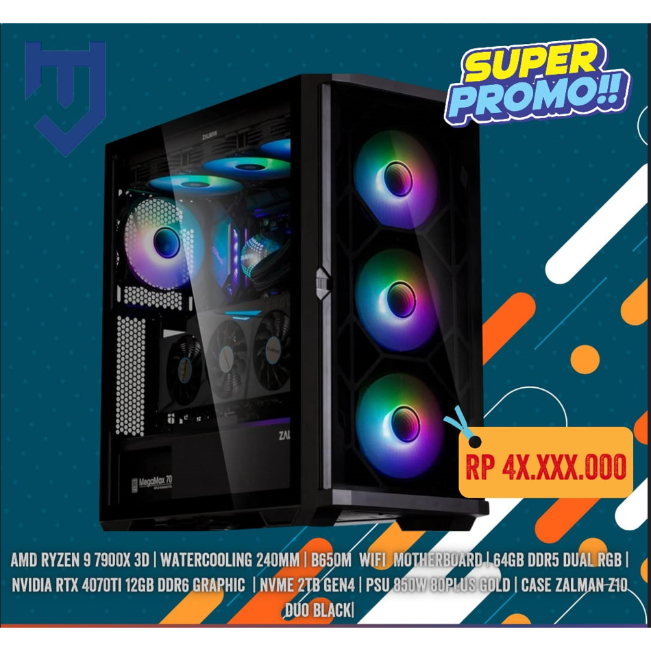 Jual PC RENDER GAMING Ryzen 9 7900 X3D | RTX 4070Ti | 64GB DDR5 | NVME ...