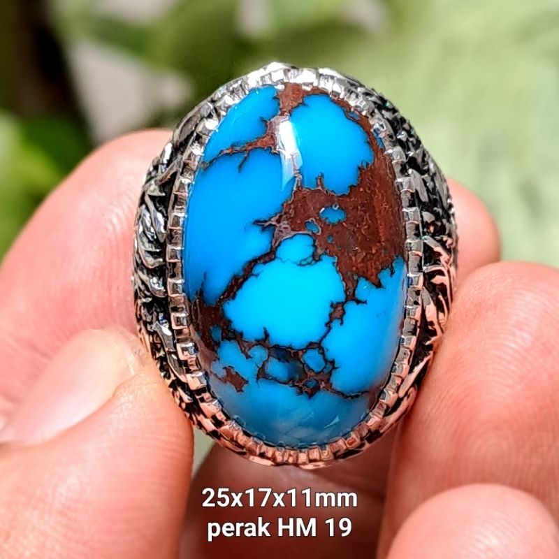 Jual CINCIN PERAK PIRUS MESIR GRADASI ROYAL FANCY BLUE URAT MERAH ...