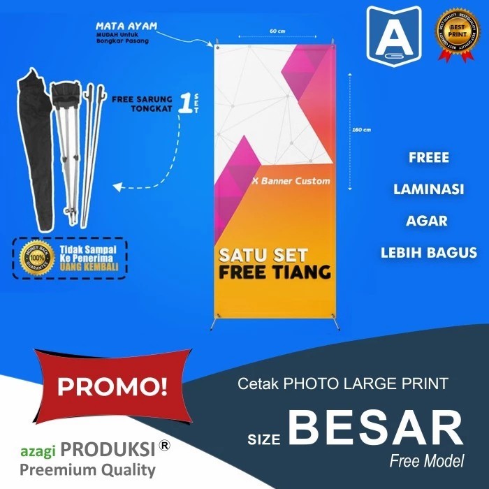 Jual Cetak X Banner Berdiri 60x160 Albatros Free Laminasi Doff / Glossy ...