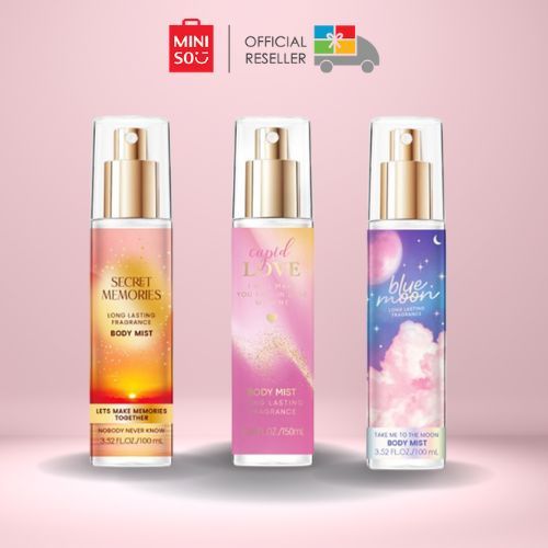 Jual MINISO Body Mist Blue Moon / Secret Memories / Cupid Love 100ml ...
