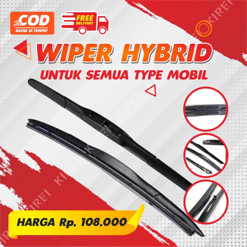 Jual Wiper Hybrid Universal Untuk Kaca Depan Mobil Sepasang Bisa Untuk